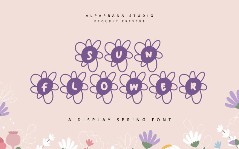 Sun Flower - Police d'affichage décorative