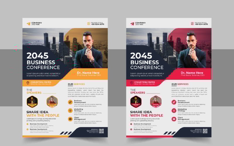 Conference Flyer template design #331696 - TemplateMonster