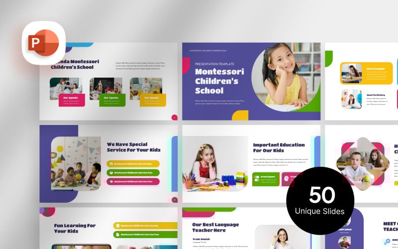 Montessori School Presentation Template - TemplateMonster