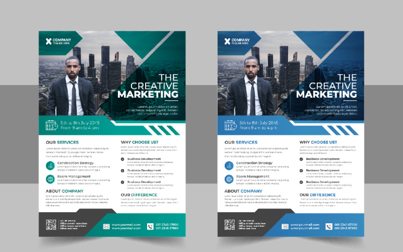 Conference Flyer template design layout - TemplateMonster