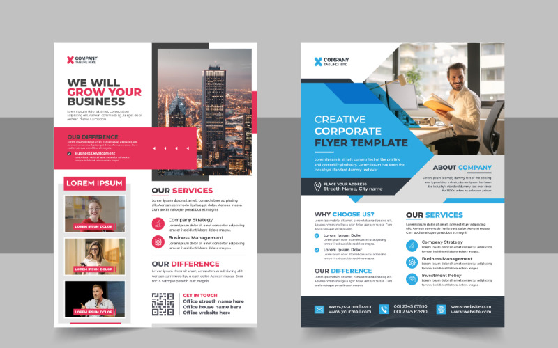Modern Conference Flyer template design layout