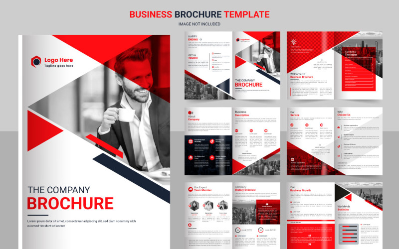 Business brochure template layout design,minimal business red brochure ...