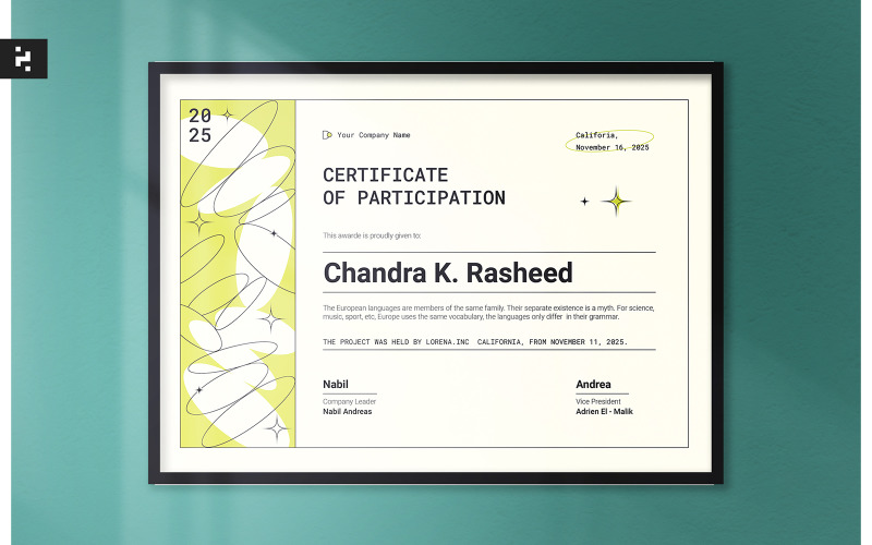 Creative Minimal Certificate Template - TemplateMonster