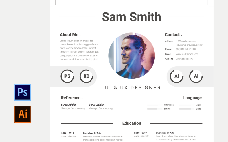 [R04] Minimalist Designer Portfolio Resume Template