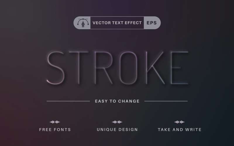 Press Stroke - Editable Text Effect, Font Style