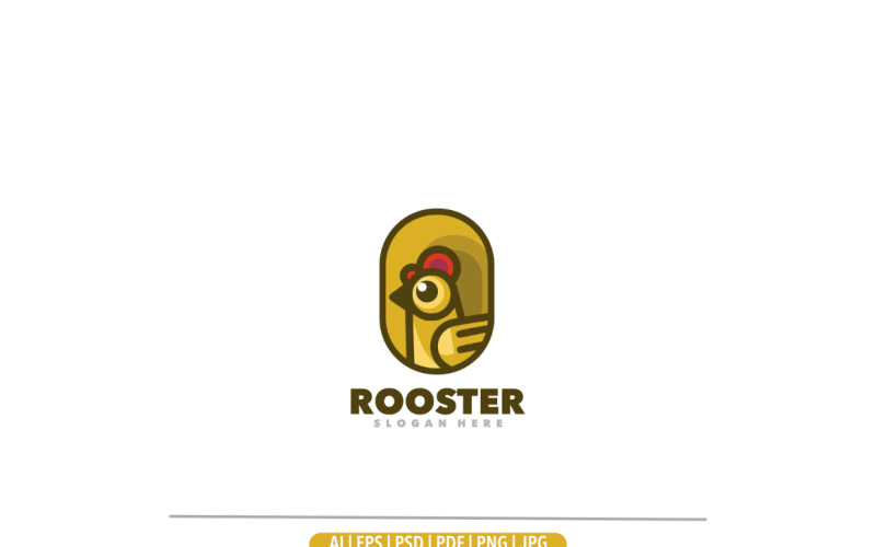 Modèle de logo simple insigne de coq - TemplateMonster