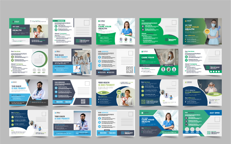 Cartolina medica minimale e creativa o pacchetto di design del modello ...
