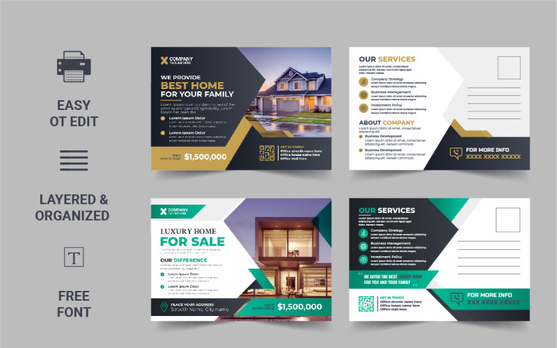 Creative Real Estate Postcard Template, Real Estate or home sale eddm ...