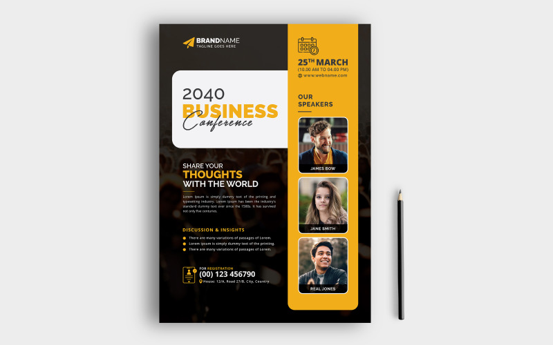 Conference Flyer, Leaflet, Pamphlet for Annual General Meeting, Seminar ...