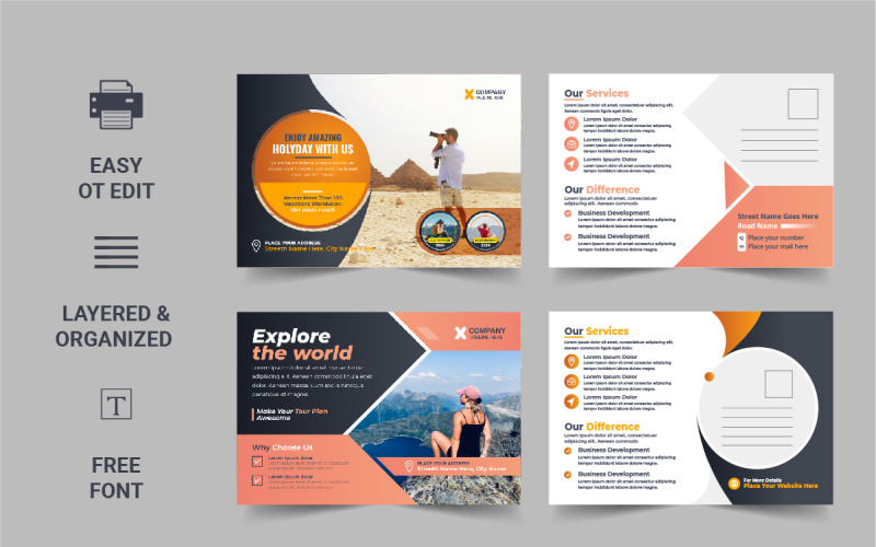 Modello di cartolina di viaggio o modello di cartolina di viaggio eddm