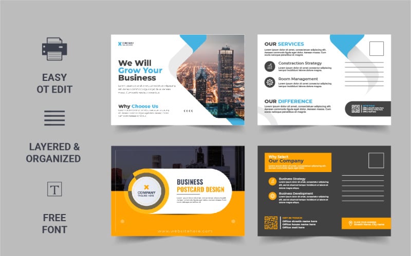 Modern Postcard Template Design Template Design