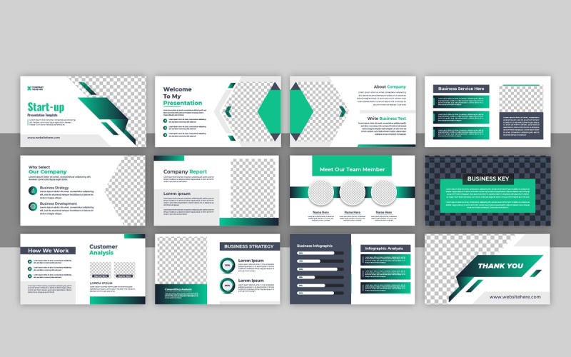 Layout del modello di progettazione di presentazioni aziendali moderne