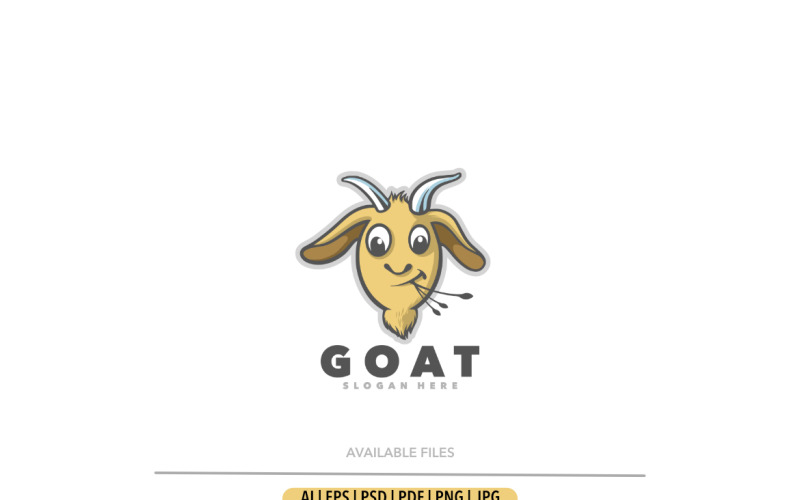 Goat head eat cute mascot logo #332930 - TemplateMonster