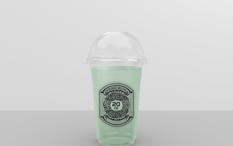 Clear Cold Drink Cup Packaging Mockup 20-Oz - TemplateMonster
