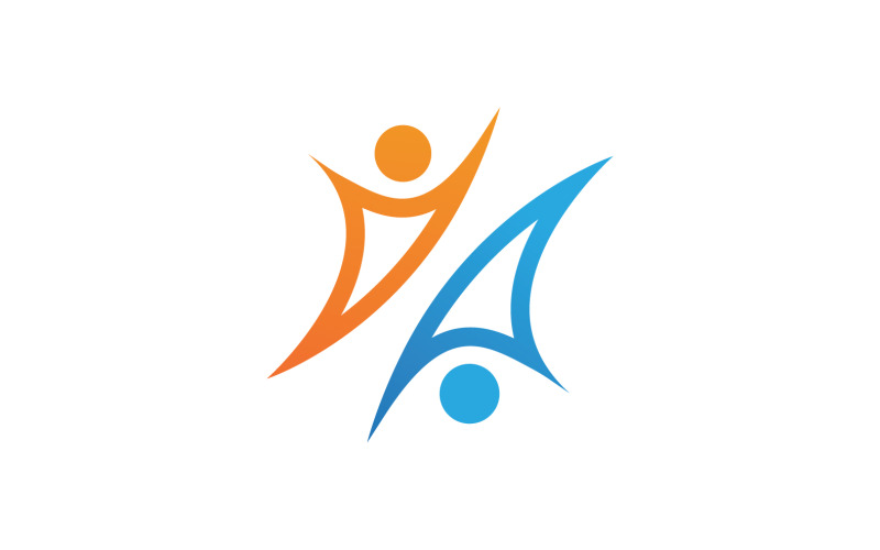 Les gens succès étoile saut logo vecteur v1 - TemplateMonster