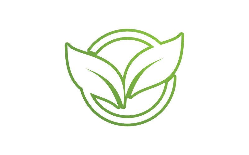 Plantilla de logotipo de naturaleza de hoja ecológica verde v1