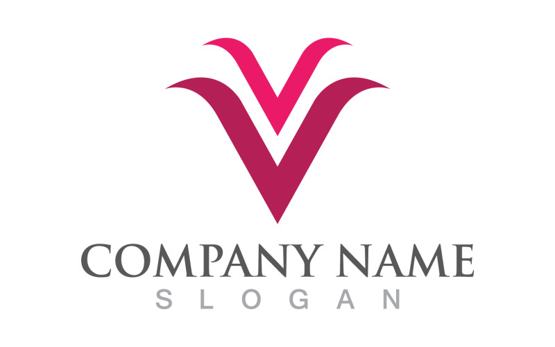 V letter initial logo design template v4 - TemplateMonster