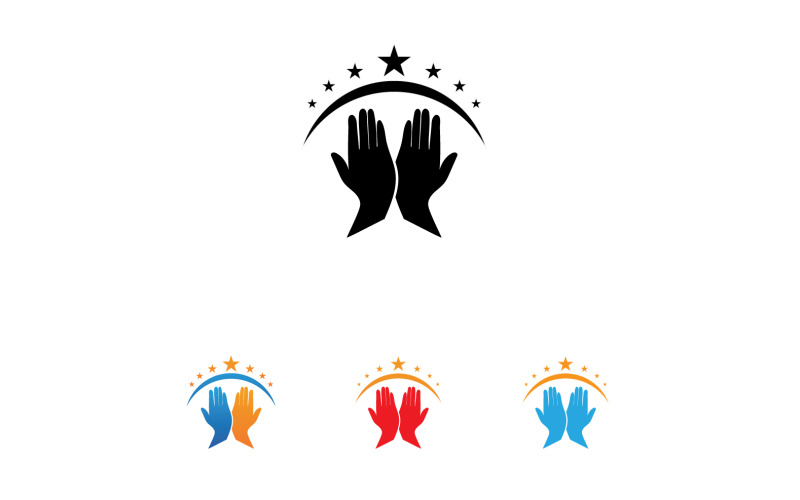 Hand Hope help health logo vector template v5