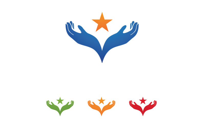 Hand Hope help health logo vector template v6