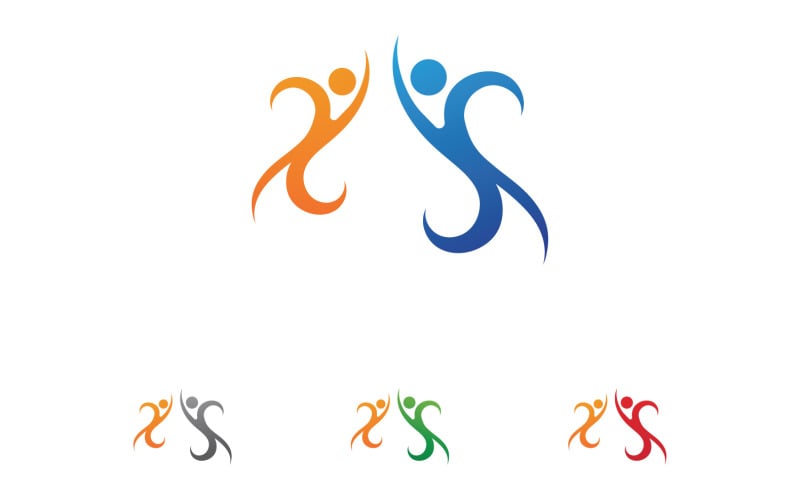 Health success human caracther people jump logo vector v10