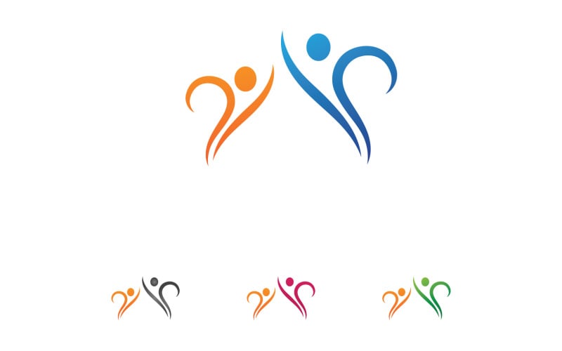 Health success human caracther people jump logo vector v13
