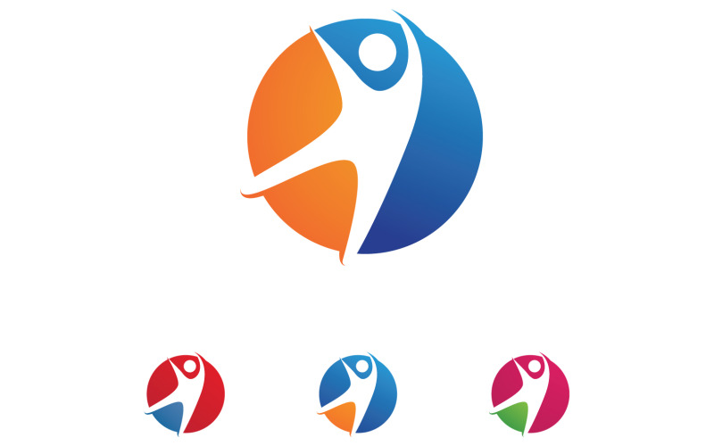 Społeczność zespół grupa jedność przyjaciel sukces zdrowie logo v29