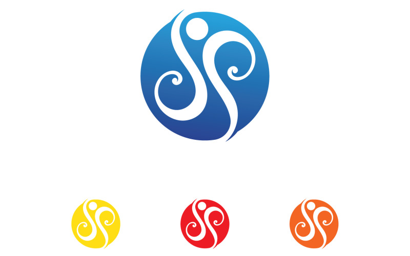 Gesundheitserfolg menschlicher Charakter Menschen springen Logo-Vektor v29