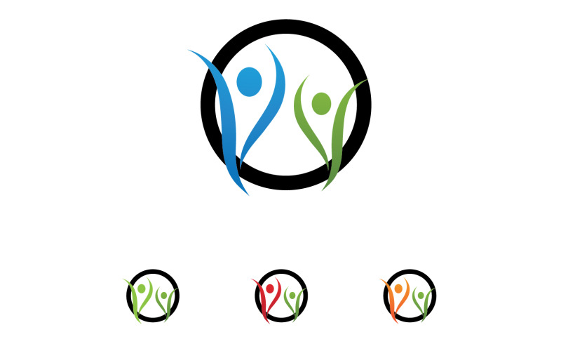 Health success human caracther people jump logo vector v18