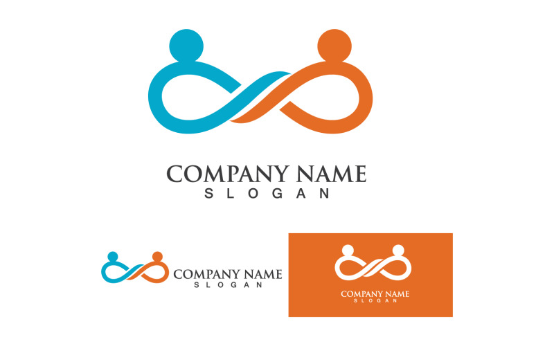 Infinity people group work logo template v3 - TemplateMonster