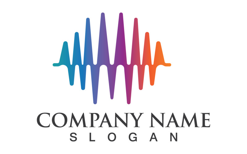 Soundwave equalizer music logo template vector v15