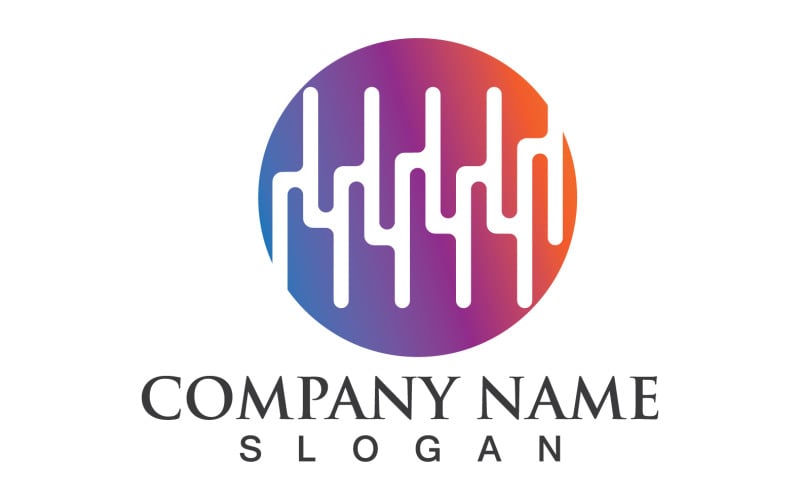 Soundwave equalizer music logo template vector v18