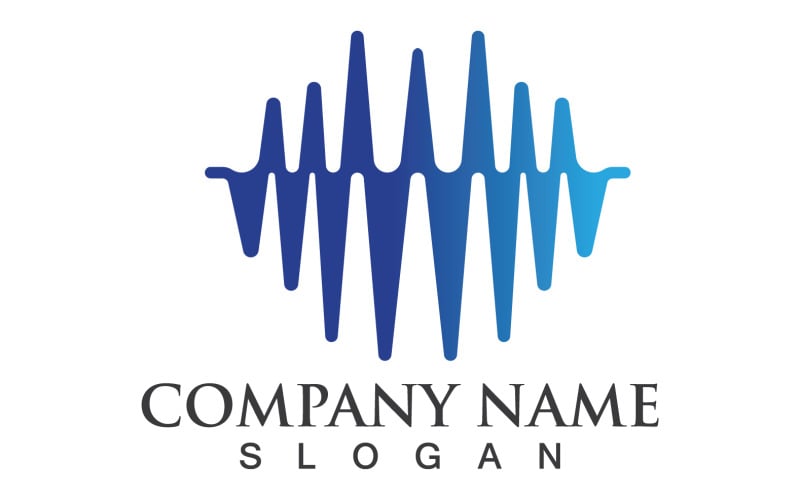 Soundwave equalizer music logo template vector v8