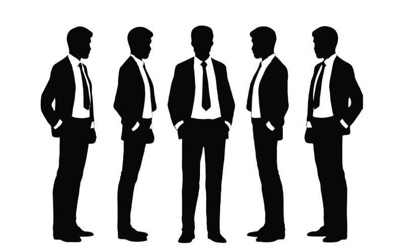 Anonymous businessman silhouette set - TemplateMonster