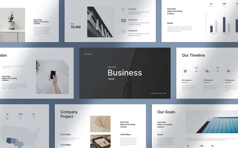 Minimal Business Presentation Template Layout Minimal Business Presentation Template Layout