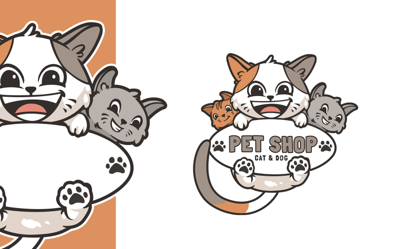Pet Shop Mascot Logo Template #334092 - TemplateMonster