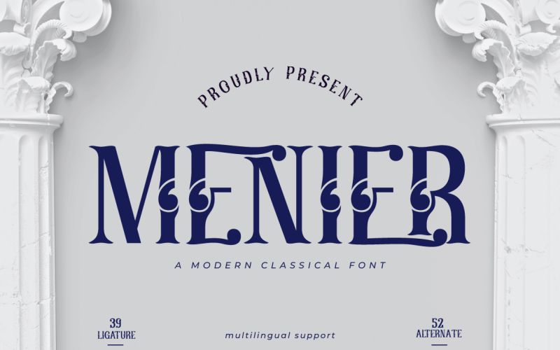 Menier | Retro Condensed Font #334175 - TemplateMonster