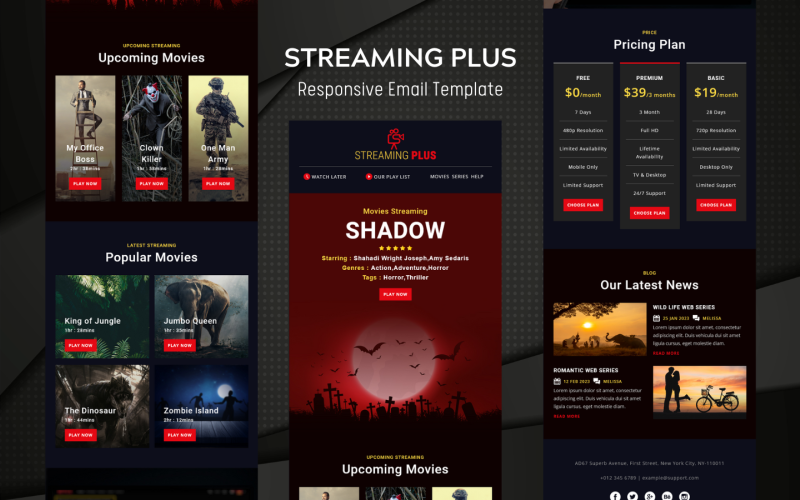 Streaming Plus - Modèle de-mail réactif
