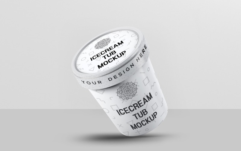 Ice Cream Packaging Tub Mockup 2 #334245 - TemplateMonster