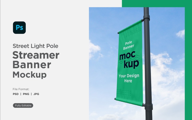 Modelo de banner de poste vista lateral V 02