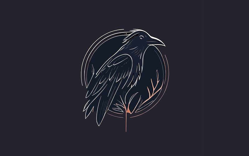 Güveç Hal Sanat Logo Kuşlar Illüstrasyon Vektör