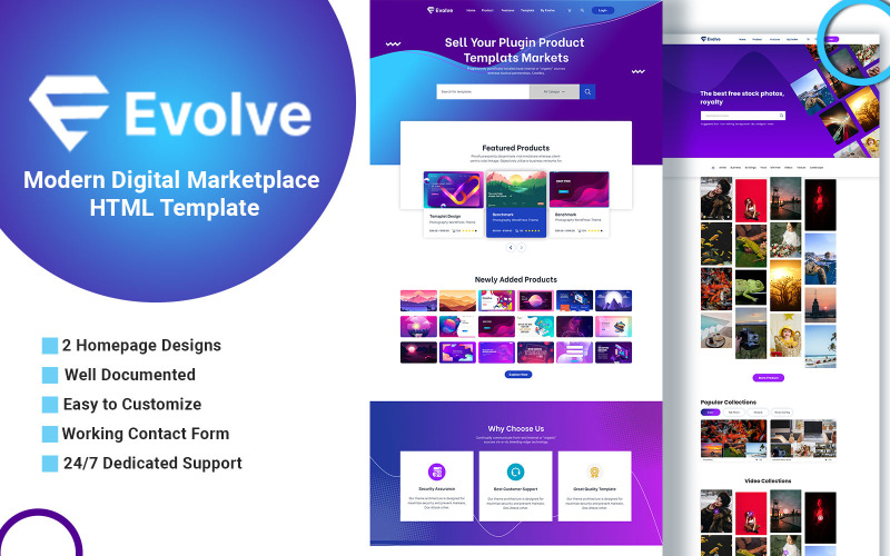 Evolve - Digital Marketplace HTML5 Template - TemplateMonster