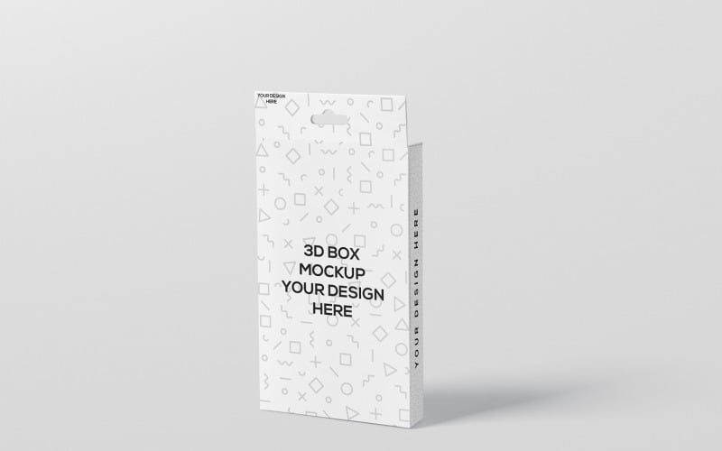 Flat Medium Rectangle Box With Hanger Mockup 5