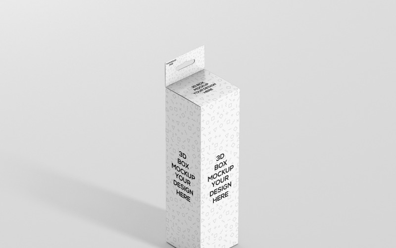 Maquete de caixa de cabide retangular alta fina 3