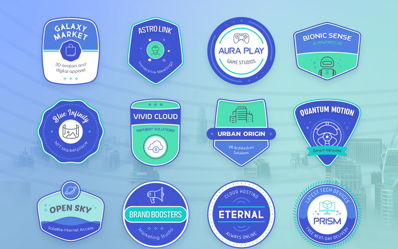 Vintage Badge - Set of 15 badges and logos - TemplateMonster