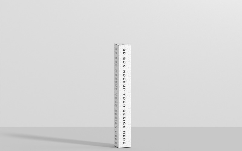 Slim High Rectangle packaging Box Mockup - TemplateMonster