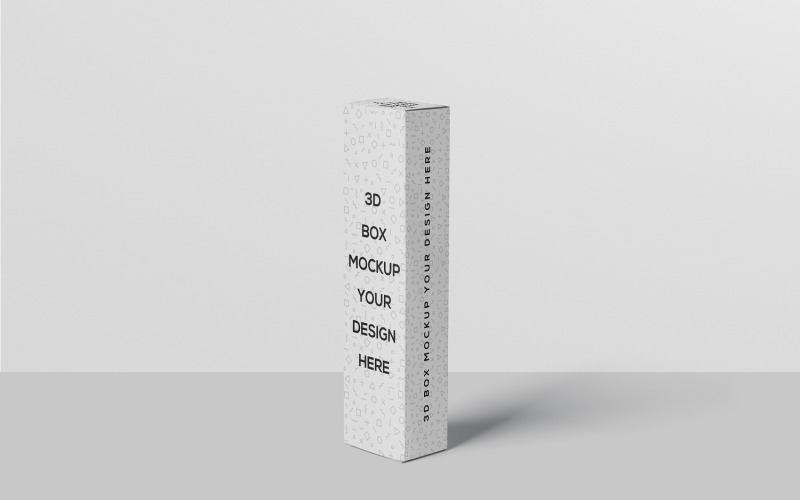 Slim High Rectangle Shape Box Mockup - TemplateMonster