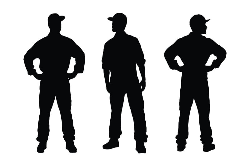 Male carpenter worker silhouette vector - TemplateMonster