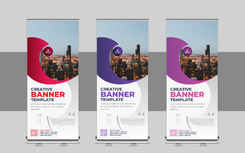 Modern Roll Up Banner, X Banner, Standee, Pull Up Şablon Düzeni