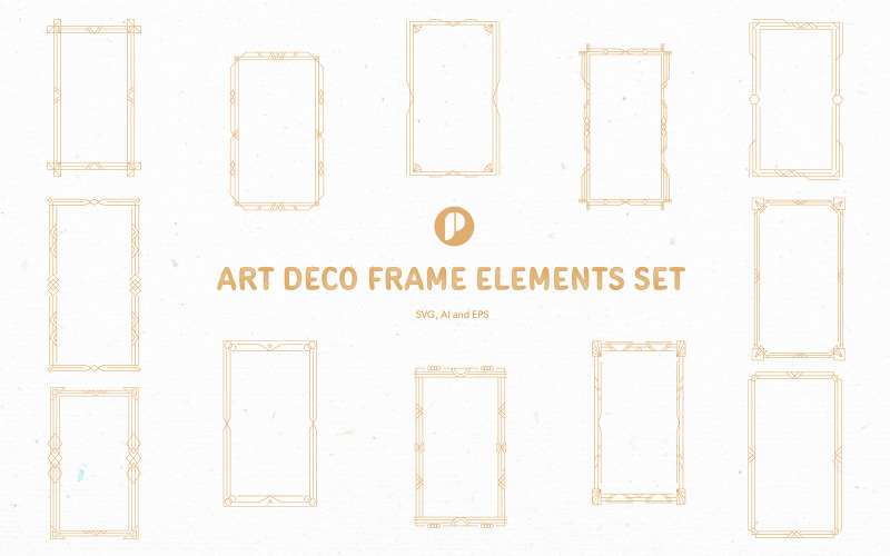 Conjunto de elementos de marco Art Deco - TemplateMonster
