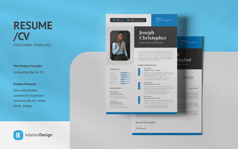 Resume/CV PSD Design Templates Vol 175 - TemplateMonster
